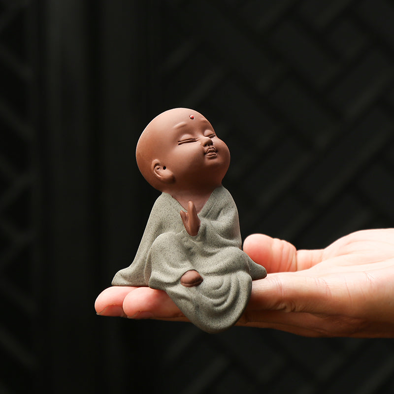 Little Monk Figurines Buddha Statue With Zen Table & Chairs – MR ...