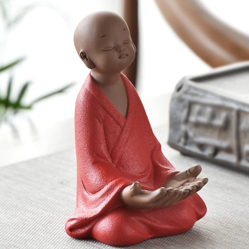 Little Monk Figurine Buddha Statue With Display Stand Hand – MR. LITTLE ...